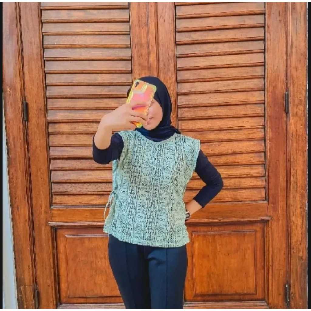 Jual Outer Vest Brukat Baju Wanita Premium Rompi Brokat Maron Rompi ...