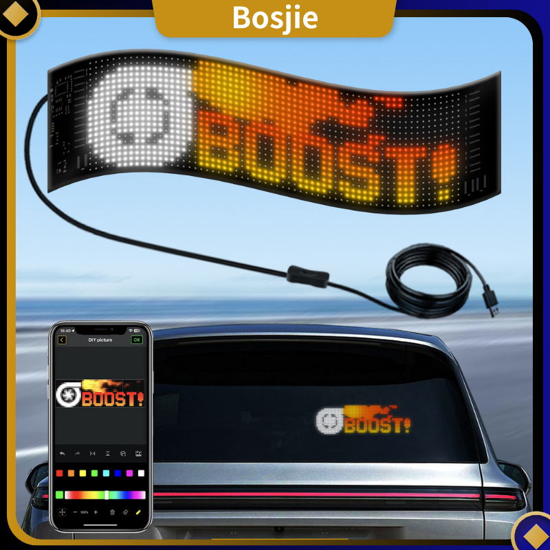 Jual Flexible Led Car Screen Display Water Resist Papan Lampu Warna RGB ...