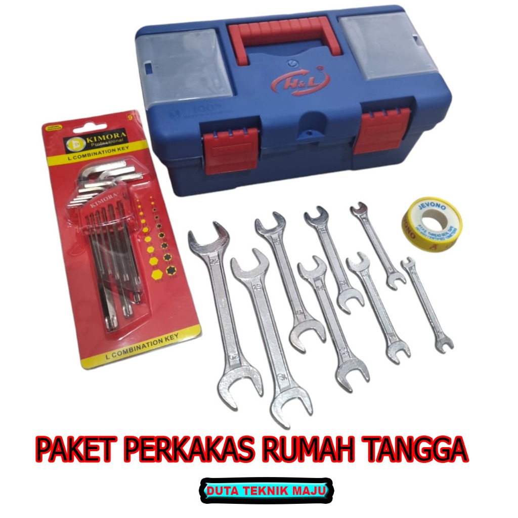 Jual PAKET Toolbox + Kunci L Bintang + Hex + Kunci Pas Set 6mm - 22mm ...