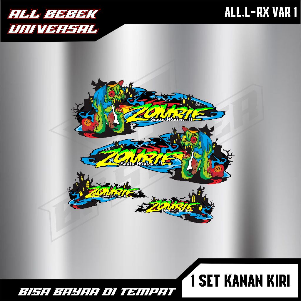 Jual STRIPING ALL MOTOR BEBEK 1 SET KANAN KIRI TEMA MONSTER MINION ...