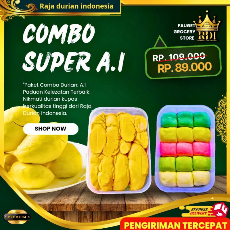 Jual Durian Kupas|COMBO A1|Durian NIAS+ PANCAKE DURIAN|DURIAN KUPAD ...