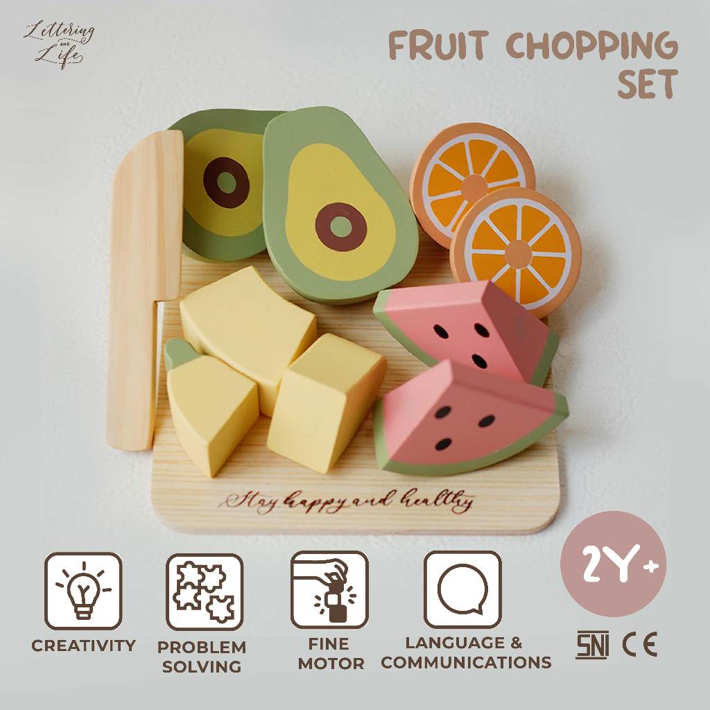 Jual Lettering and Life Fruit Chopping Set Kitchen Collections Mainan ...
