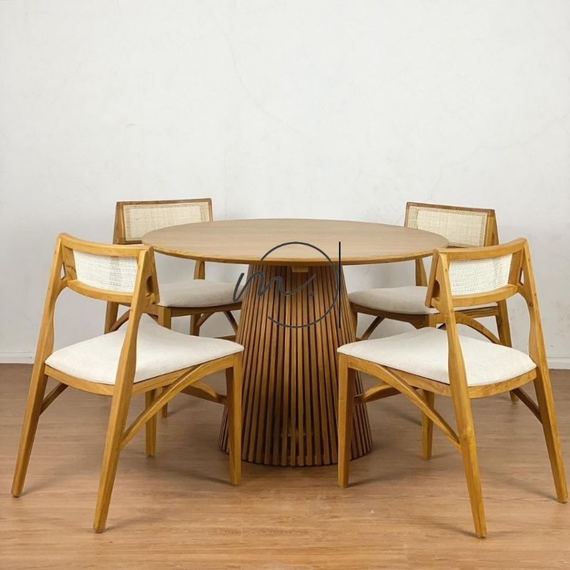 Jual Set Meja Makan Japandi | Kursi Cafe Aesthetic Terbaru | Bangku Ruang Makan Minimalis Modern ...