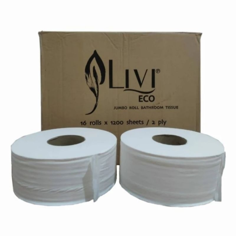 Jual Livi Eco Jumbo Roll JRT 1200's 1 Dus 16 Roll / Tissue Toilet ...