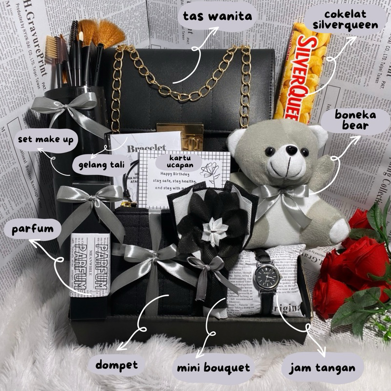 Jual GIFTBOX WANITA PREMIUM HAMPERS CEWE KADO BESTIE BlLACKSERIES SET ...