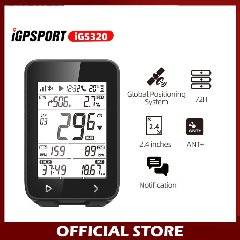 Jual IGPSPORT iGS320 GPS Speedometer Sepeda Bike Computer ANT+ Strava ...
