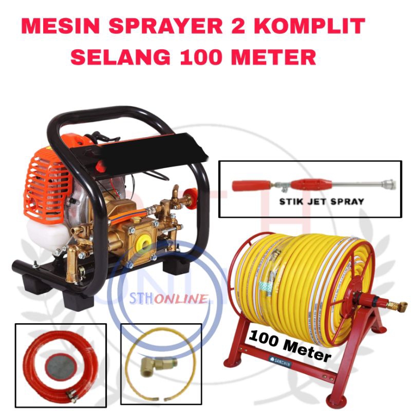 Jual MESIN SEMPROT HAMA SPRAYER PORTABLE 2 TAK KOMPLIT SELANG 100 METER ...