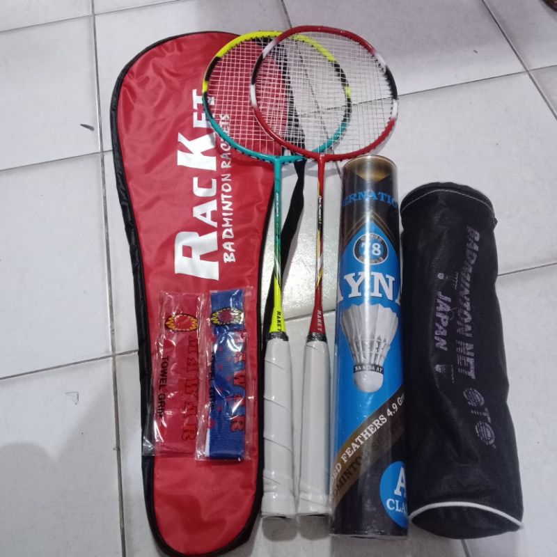 Jual RAKET BADMINTON PAKET KOMPLIT + NET+KOK+RAKET+TAS+GRIP( BISA COD ...