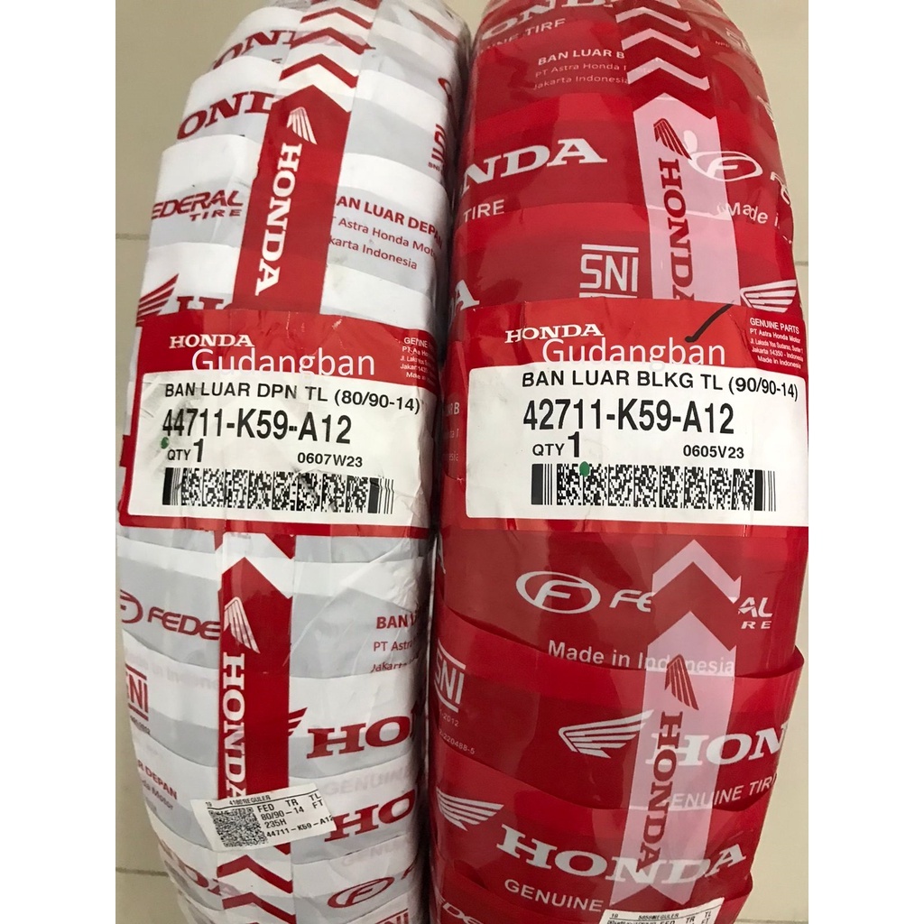 Jual Paket Ban Tubeless (SEPASANG) HONDA FEDERAL AHM 80/90-14 Dan 90/90 ...