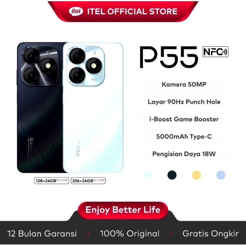 Jual ITEL P55 4G NFC 8/128 ORIGINAL GARANSI RESMI | Shopee Indonesia