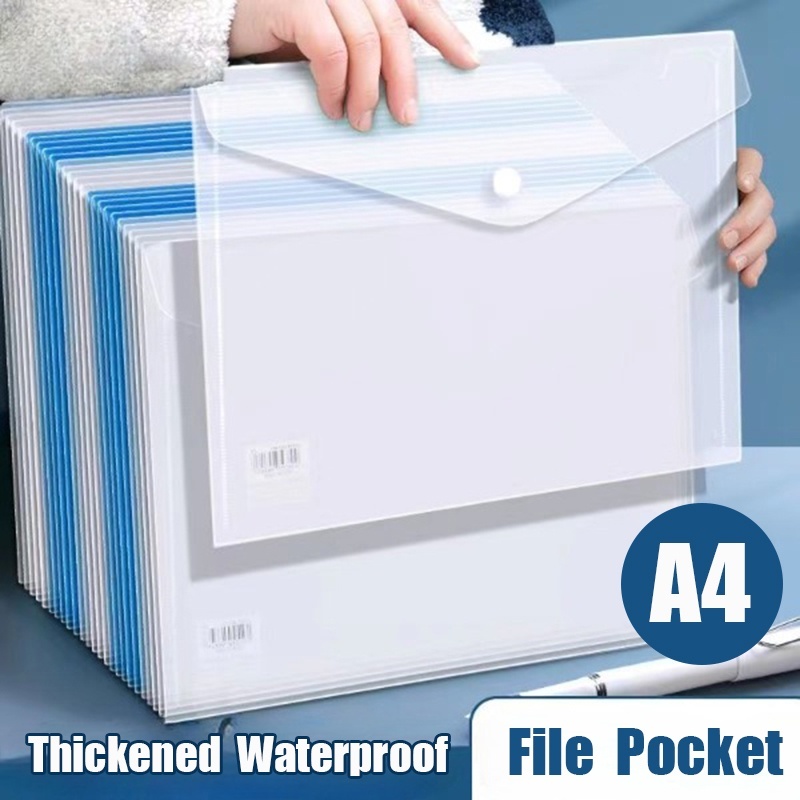 Jual （1PC）A4 Map Mika Kancing Big/Map Dokumen 209 Transparent Plastic ...