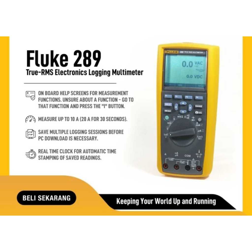 Jual FLUKE 289 True-RMS Data Logging Multimeter Plus Sertifikat ...