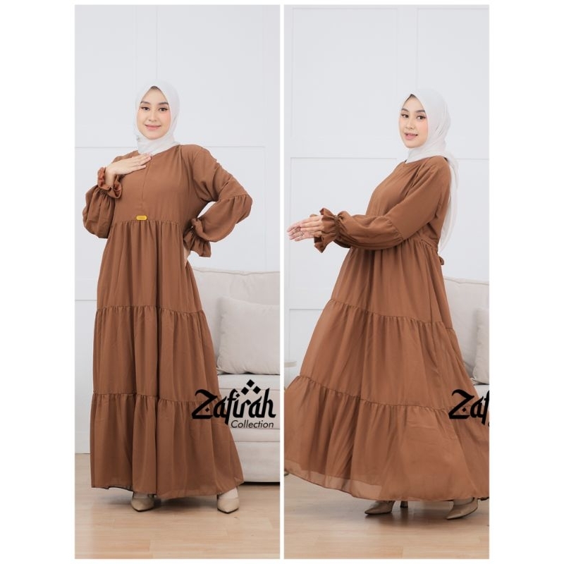 Jual Gamis Ceruty Dress Armani Premium Baby Doll Plus Furing | Shopee ...