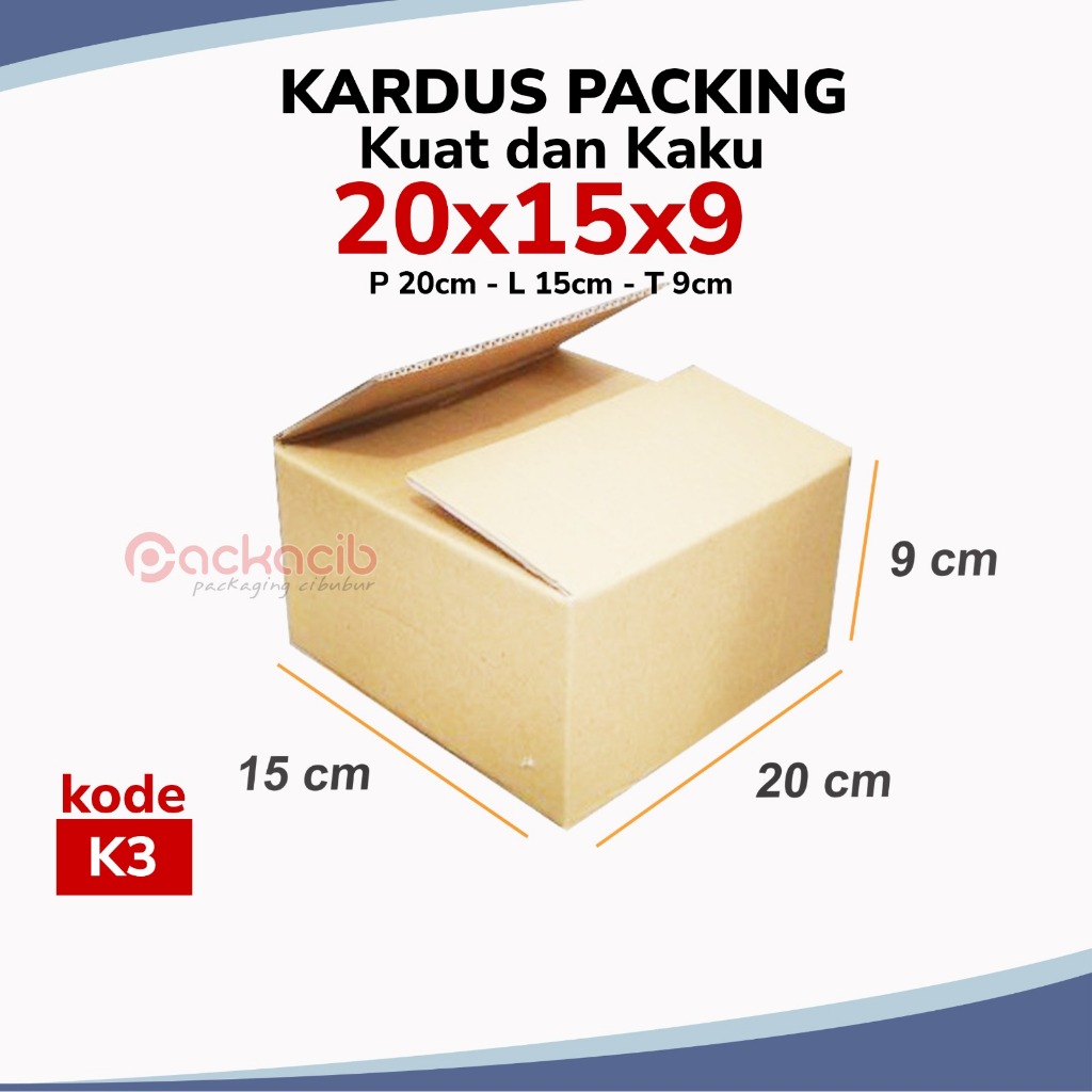 Jual Kardus Packing Ukuran 20x15x9 cm | k3 | Packing Online Shop Murah ...
