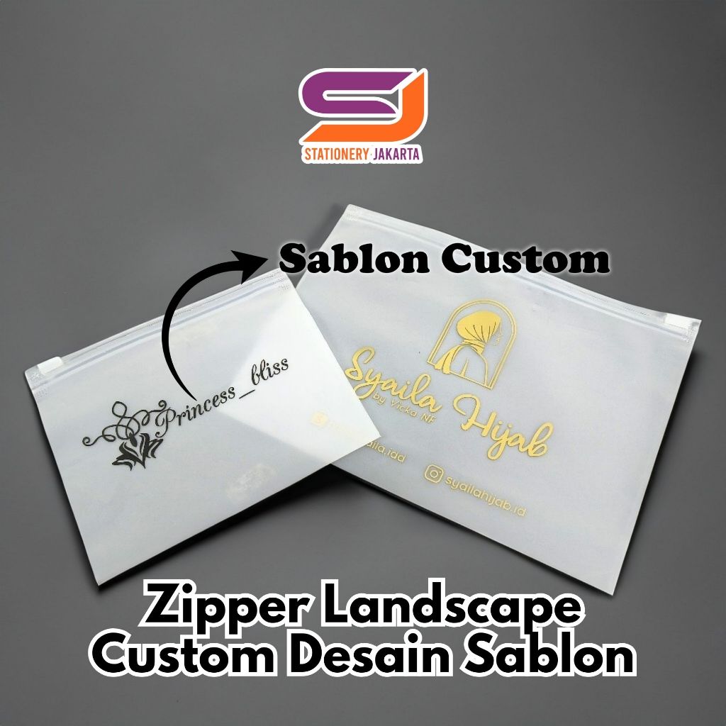 Jual Zipper Bag Custom Desain Sablon Transparan Doff Landscape ...