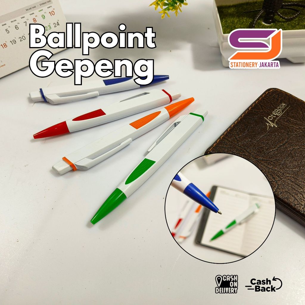 Jual Ballpoint Gepeng Pulpen Plastik Gepeng Souvenir Promosi Murah ...