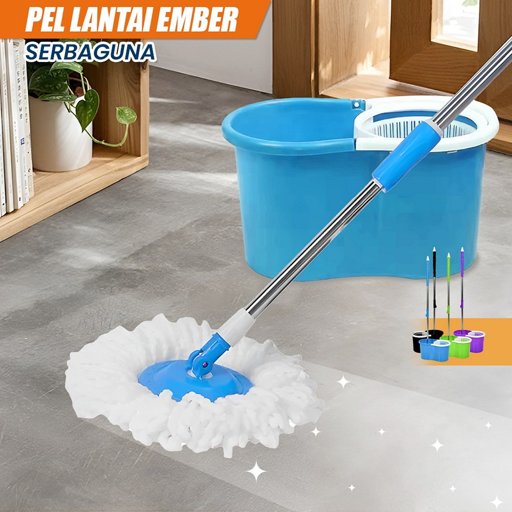 Jual Alat Pel Lantai Dengan Ember Serbaguna / Pel Lantai Ultra Putar Praktis / Kain Pel Spin Mop ...