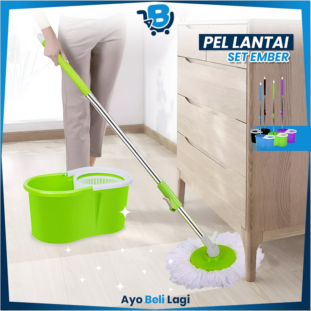 Jual Alat Pel Lantai Praktis dengan Ember Multifungsi / Pel Lantai Ultra Putar Spin Mop ...