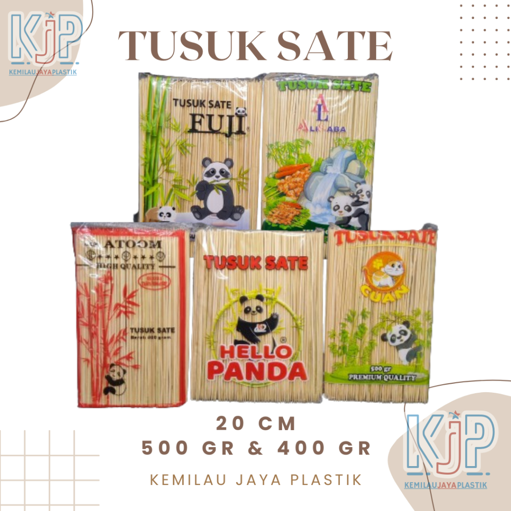 Jual Tusuk Sate 20 CM Atoom, Fuji, Hello Panda, Cuan ( 500 GR ) Alibaba ...