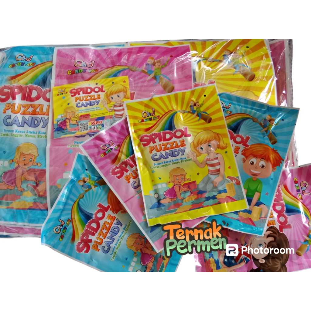 Jual PERMEN SPIDOL PUZZLE CANDY ANEKA RASA BUAH ISI 30 PCS | Shopee ...