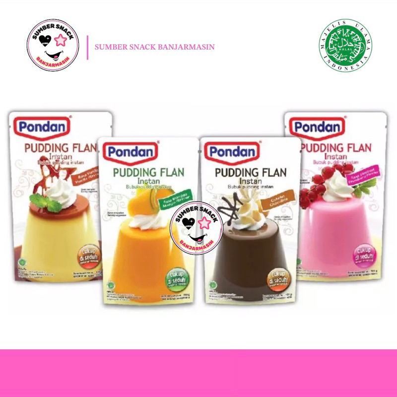 Jual Pondan Pudding Flan Instan Pouch (100g) (3 Varian Rasa) | Shopee ...