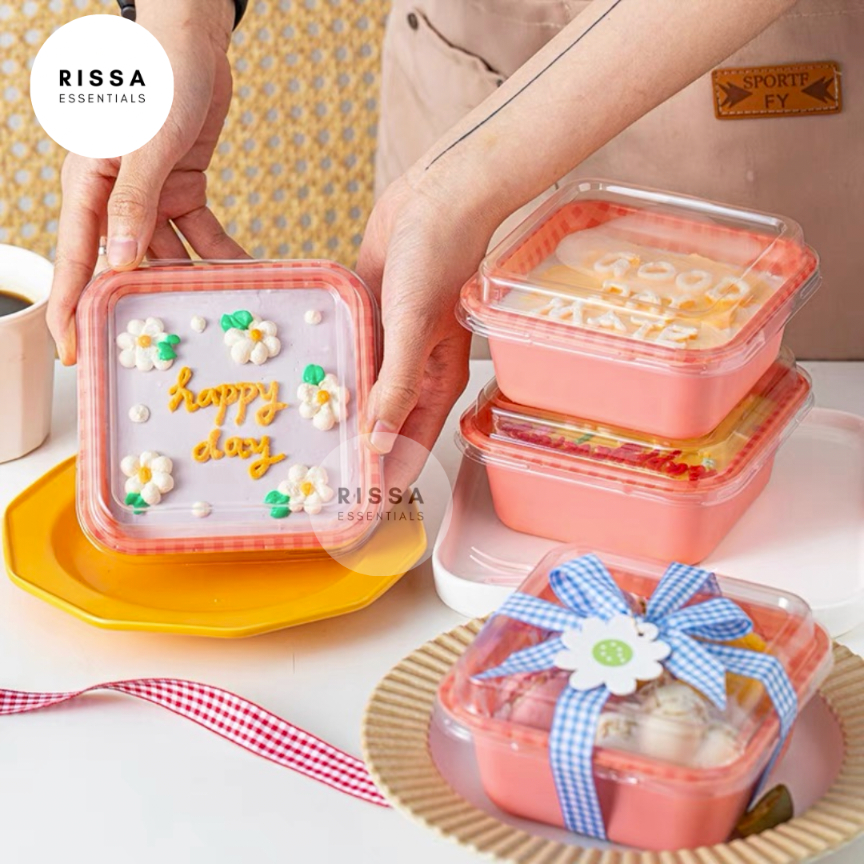 Jual [Isi 10 BOX] [RISSA] Kotak Kue Gingham Kotak Packaging Lunch Box ...