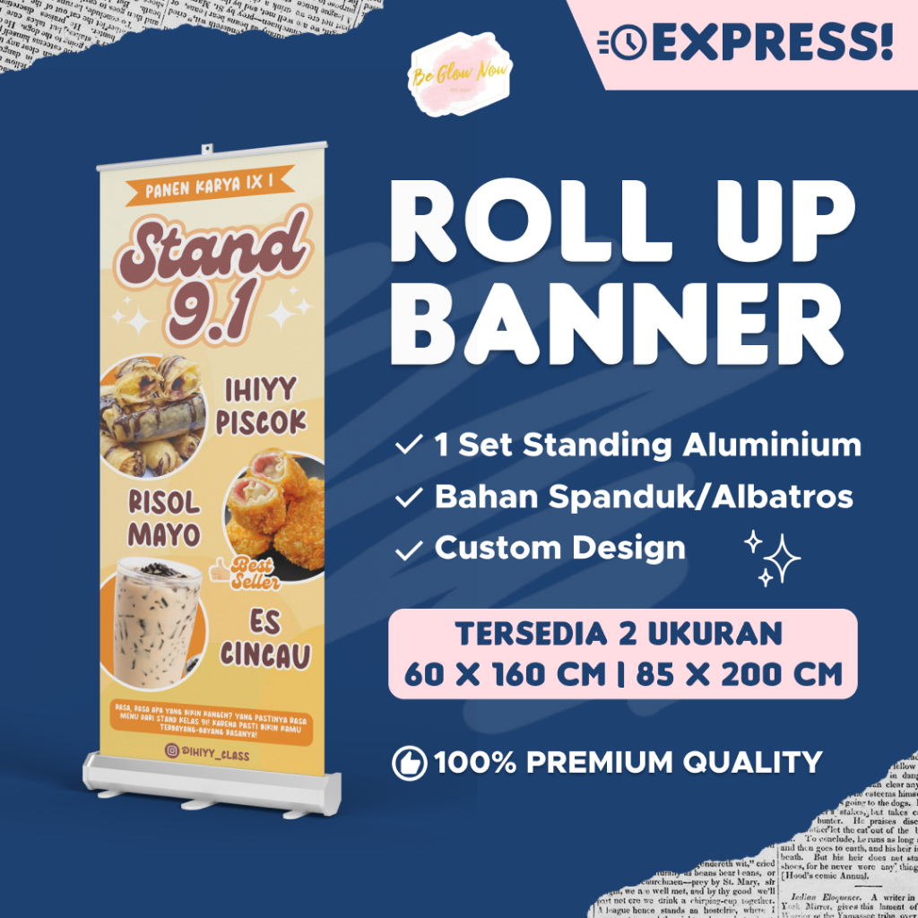 Jual Cetak Roll Up Banner/ Banner Roll/ Bahan Flexi & Albatros/ Tahan air glossy awet kokoh ...