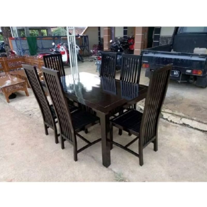 Jual SET MEJA MAKAN BALERO MINIMALIS KAYU JATI | Shopee Indonesia