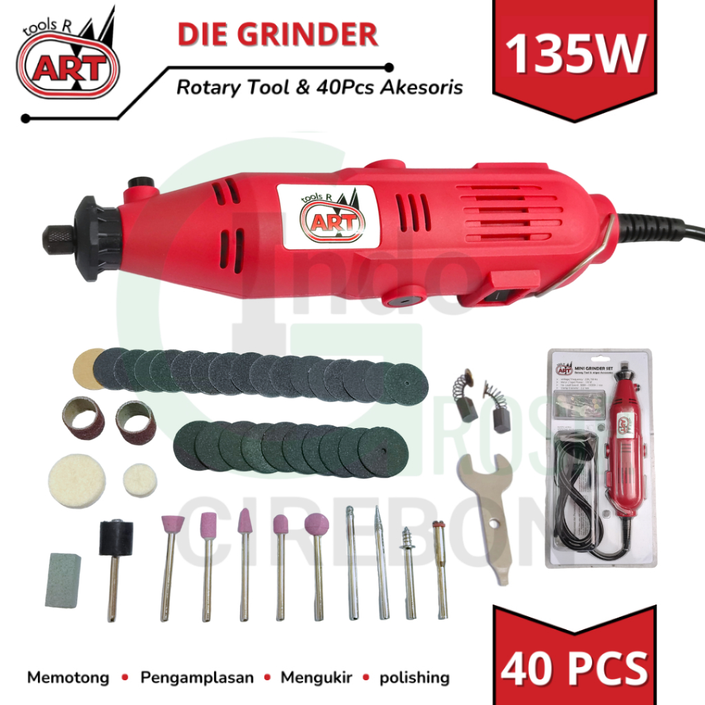 Jual MOLLAR Mini Die Dye Grinder Blister 40 Pc Mini Grinder Set Bor ...