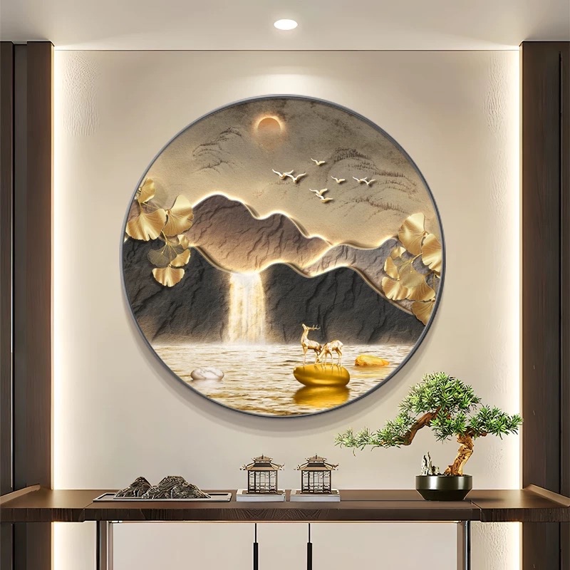 Jual Lukisan Porcelain 5D Diamond Motif Bulat Air Terjun Gunung Lukisan ...