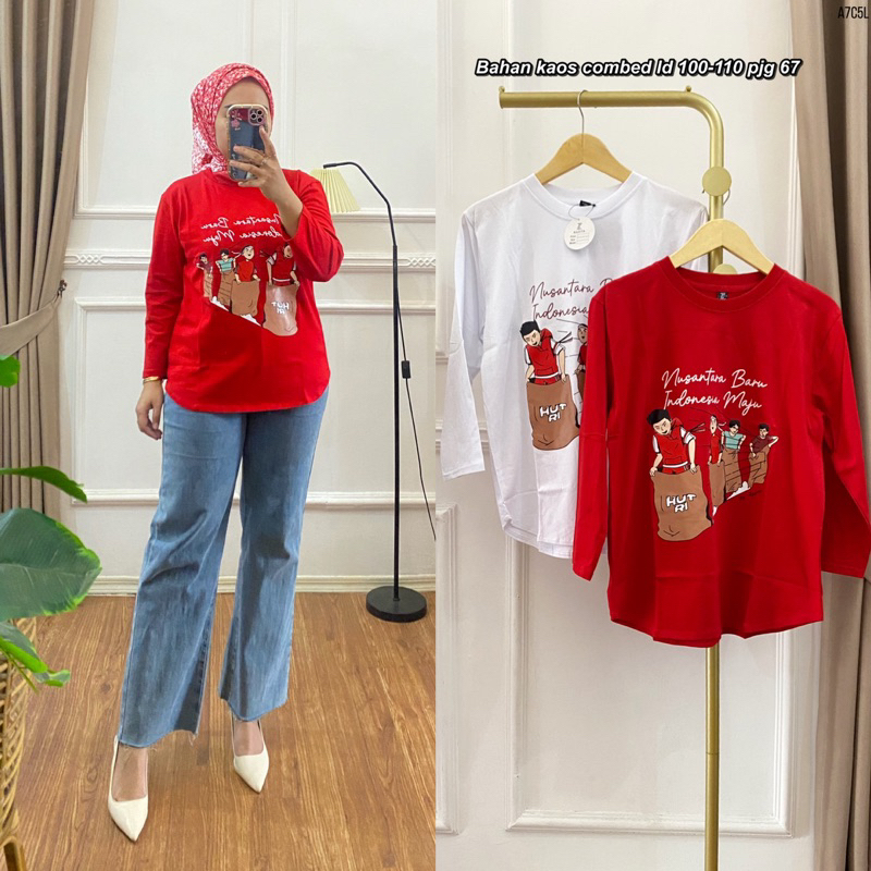 Jual atasan merdeka kaos merdeka merah putih combed | Shopee Indonesia