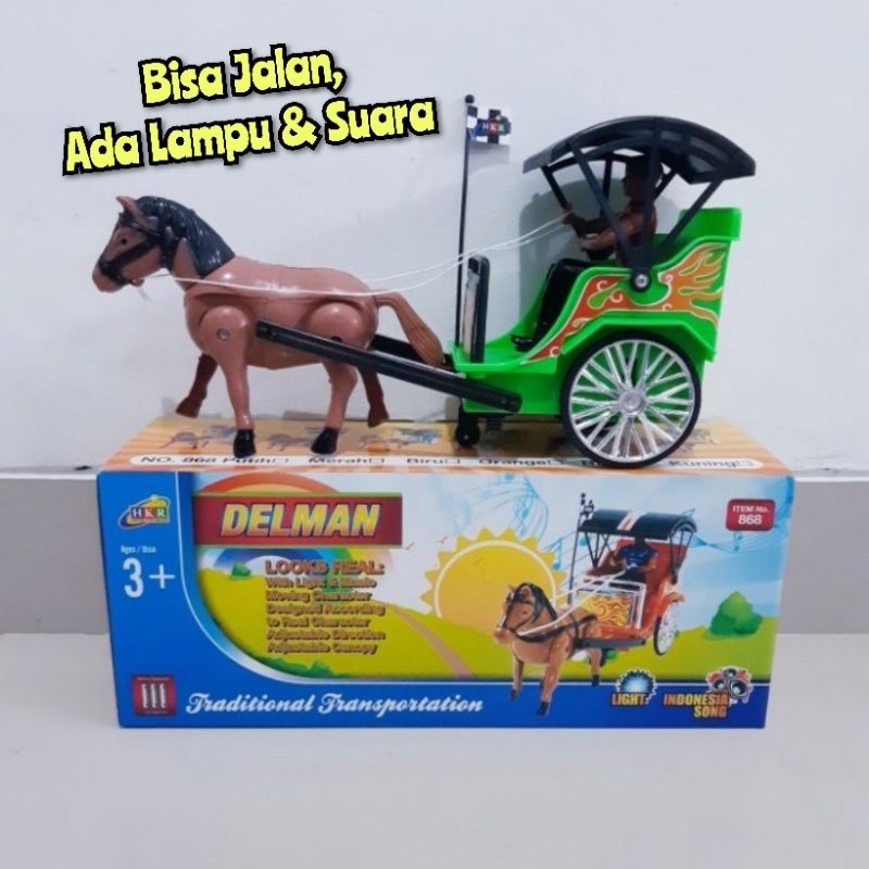 Jual Mainan Kuda Delman Baterai - Miniatur Kendaraan Dokar Batre Bisa ...