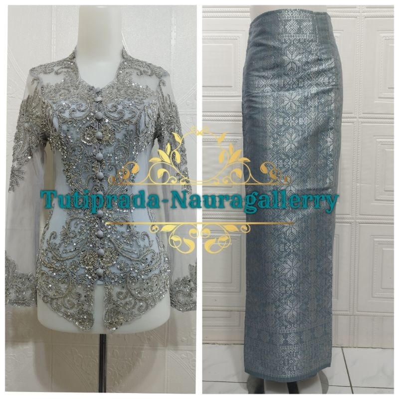 Jual Satu set Kebaya payet pesta kerah Sunda+Longtorso+Songket Lilit ...