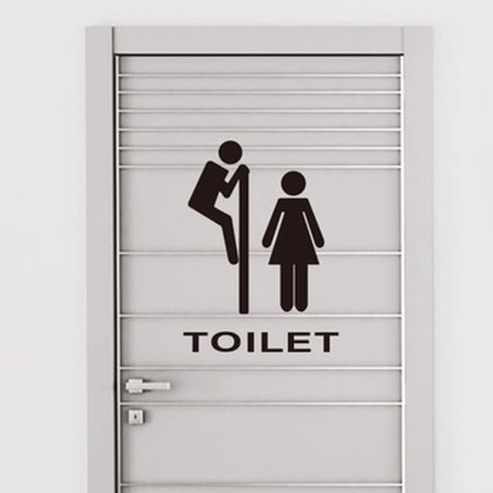 Jual TERLARIZZZ Stiker Toilet Sign Ngintip mengintip Pintu Kamar Mandi ...