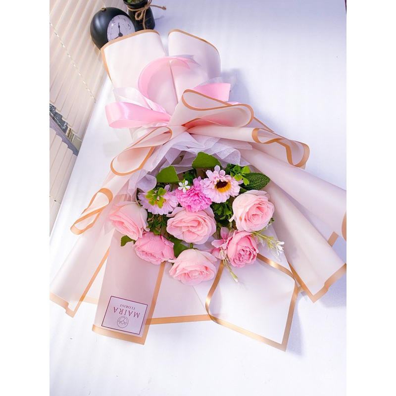 Jual Bouquet Bunga Artificial Pink | Buket Bunga Premium | Shopee Indonesia