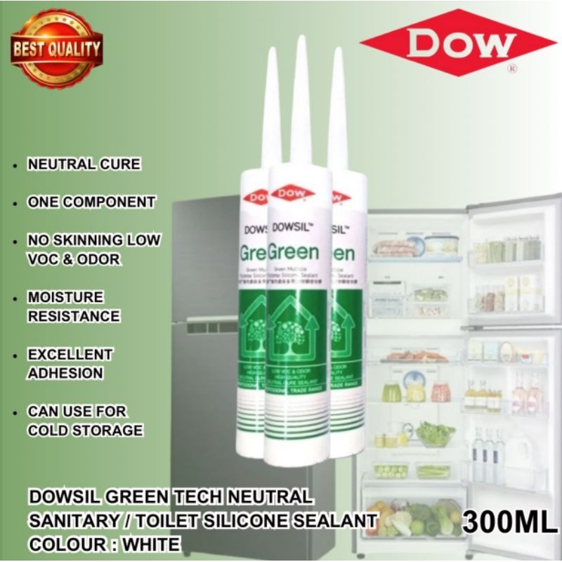 Jual Lem Silikon Netral Dowsil Mastic Green Non Skinning Cold Storage ...