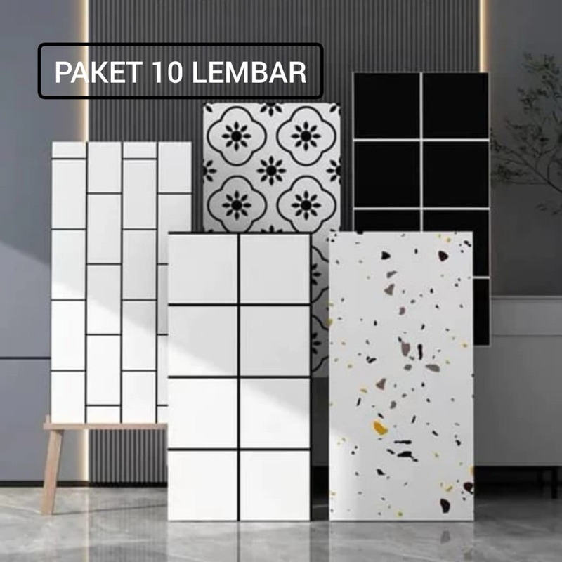 Jual PAKET 10 LEMBAR Wallpaper dinding Vinyl Marble 30 x 60 cm 0,3cm / Lantai Vinyl Marbel ...