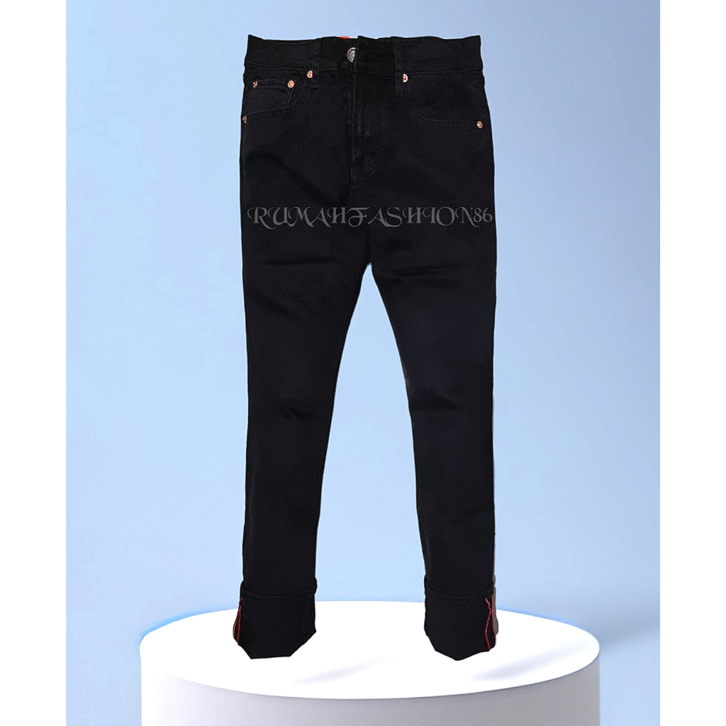 Jual STRETCH JEANS HITAM POLOS - SLIMFIT JEANS PRIA - JEANS KARET ...