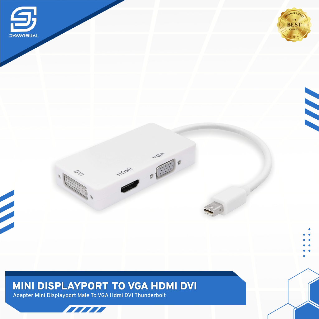 Jual [JaVis] Konverter Mini Displayport ke HDMI/DVI/VGA (Thunderbolt ...