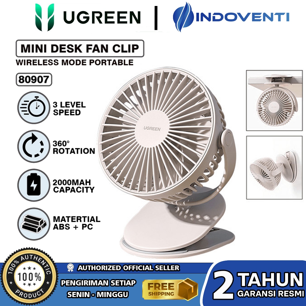 Jual UGREEN Kipas Angin Mini Meja Jepit USB Desk Fan Portable 2000mAh ...