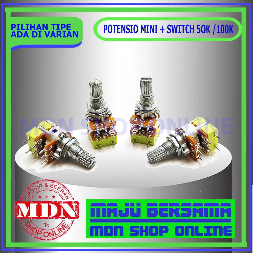 Jual Potensio stereo 100k b100k mini + switch | Shopee Indonesia