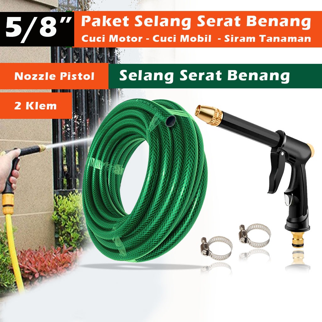 Jual Paketan Selang Air 5/8" Semprotan New Semprot Taman Cuci Mobil ...