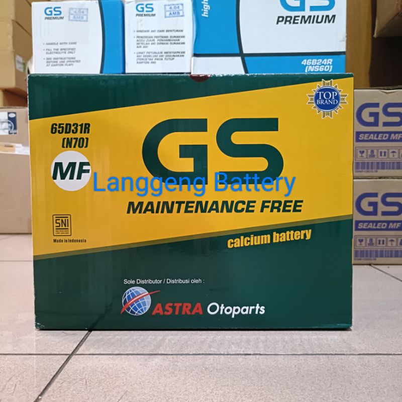 Jual AKI MOBIL GS ASTRA MF N70 65D31R 12volt 70ampere | Shopee Indonesia