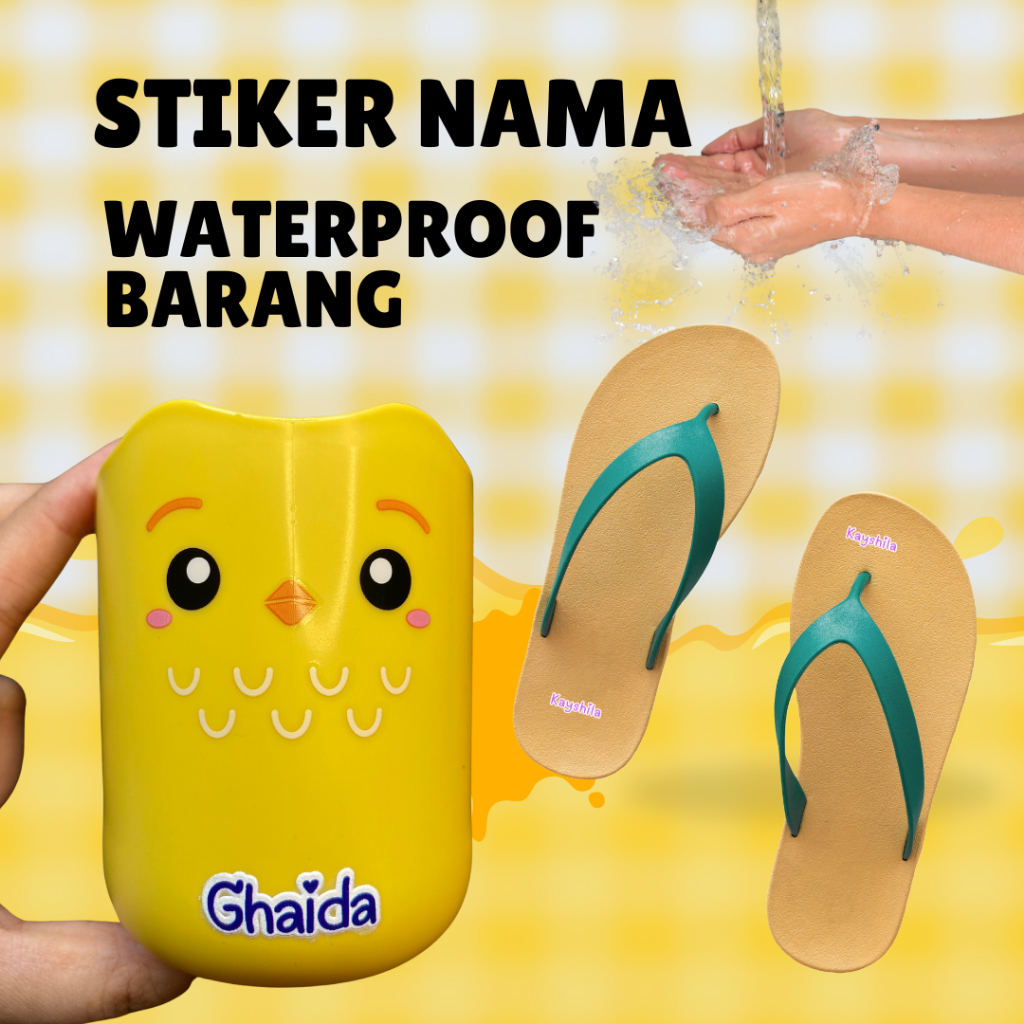 Jual (STIKER TIMBUL BENDA) Stiker Nama Waterproof Sticker Label Custom ...