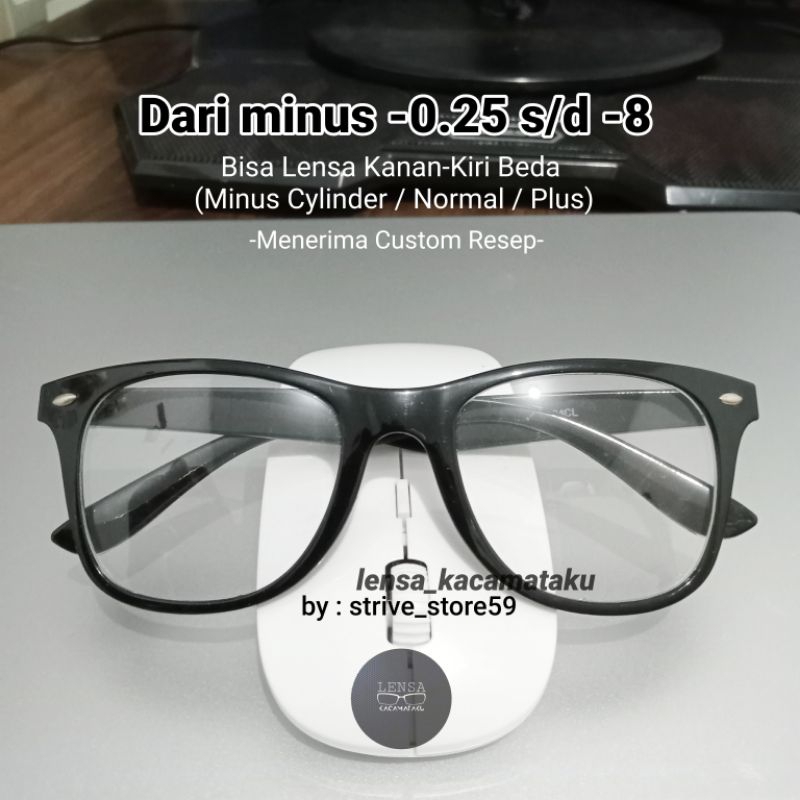 Jual Kaca Mata Minus Kotak Besar Pria Wanita Custom Lensa Anti Radiasi ...