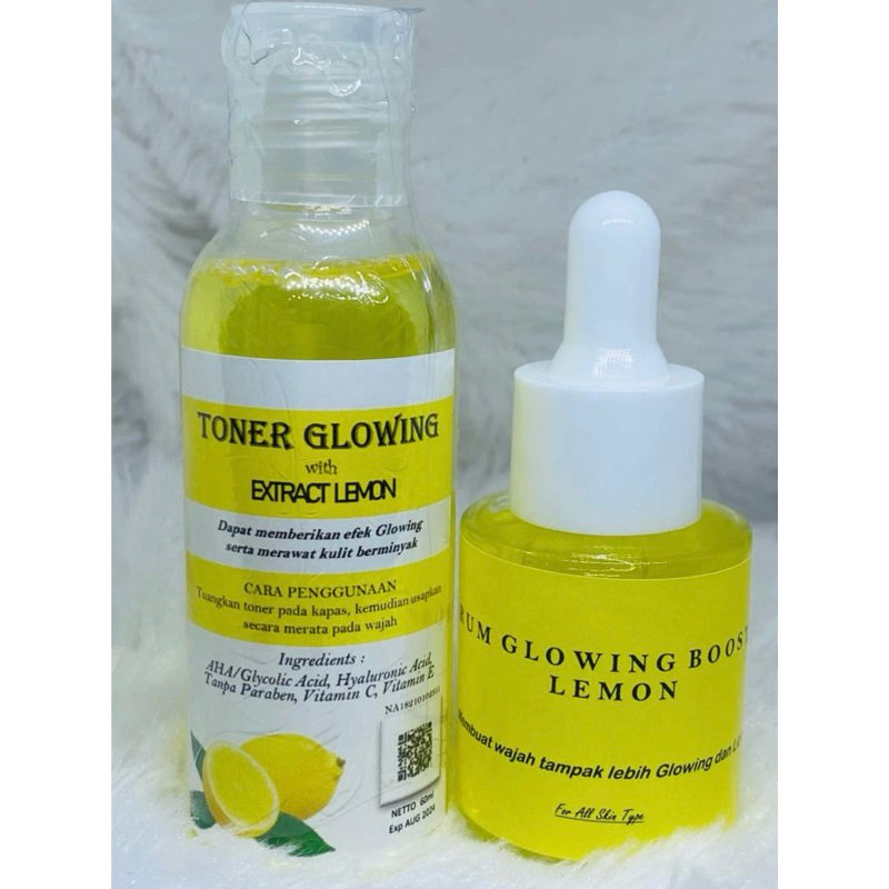 Jual 2IN1 TONER GLOWING SERUM GLOWING BOOSTER LEMON | Shopee Indonesia
