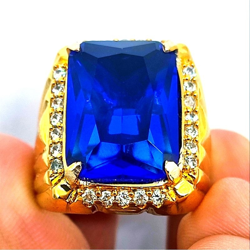 Jual BATU CINCIN KING SHAPPIRE ROYAL BLUE | Shopee Indonesia