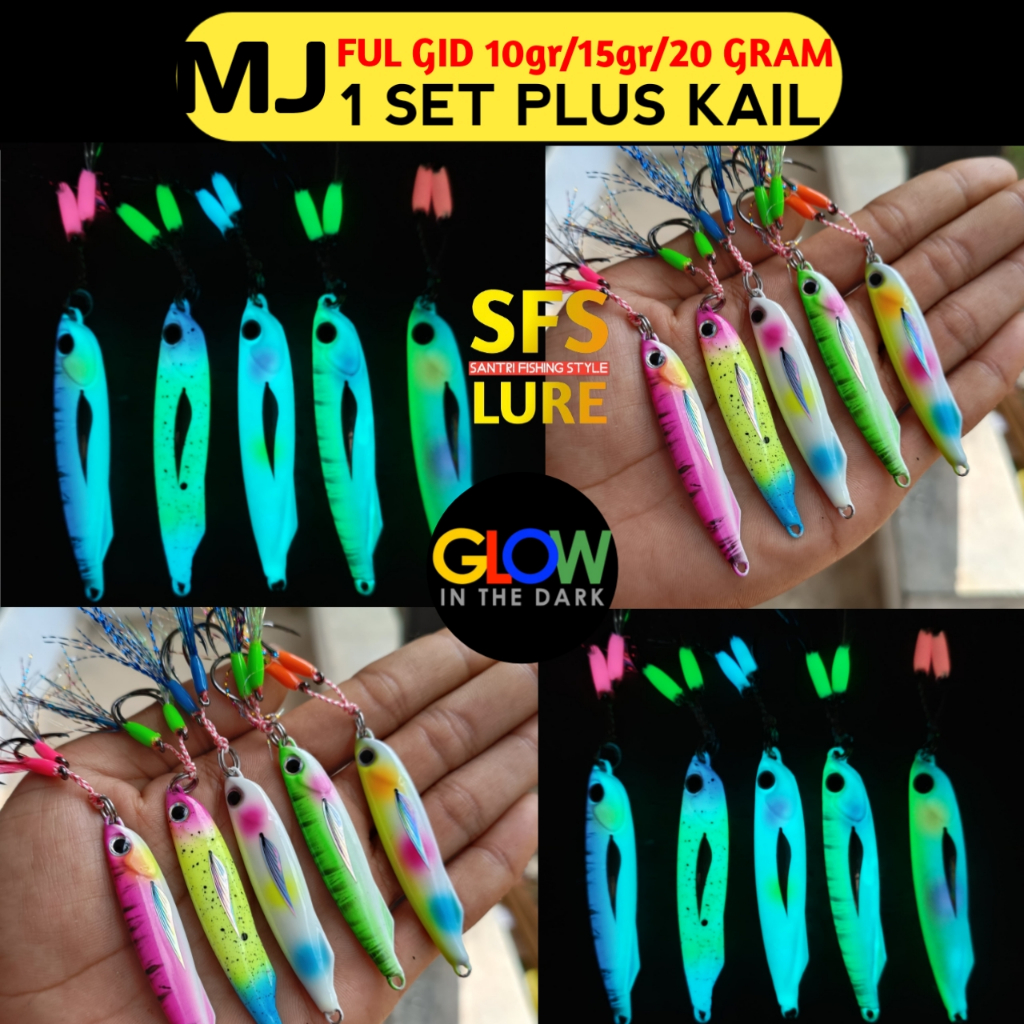 Jual Micro jig ful gid 1 set metal jig 20gram 15gram 10gram metal jig 20gram set double assist ...