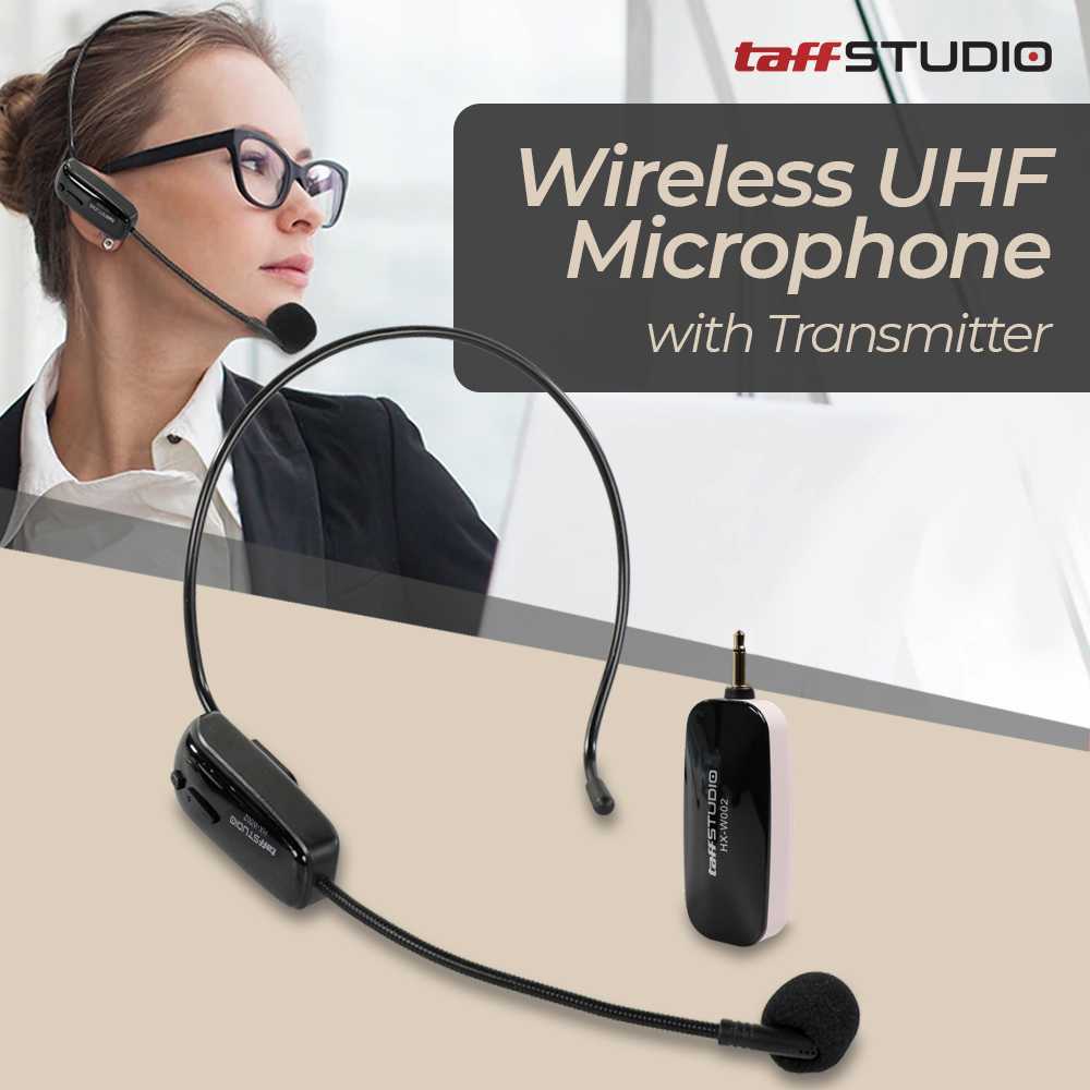 Jual Microphone Headset wireles UHF Call Center Mic with Transmitter ...