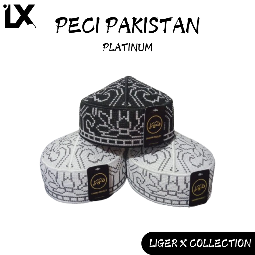 Jual Peci Pakistan Madinah Hitam Putih Polos Kopiah Anak Dewasa Pria ...